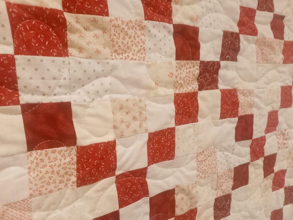 Red And White Irish Chain Baby Quilt | Made In Ireland Quilts