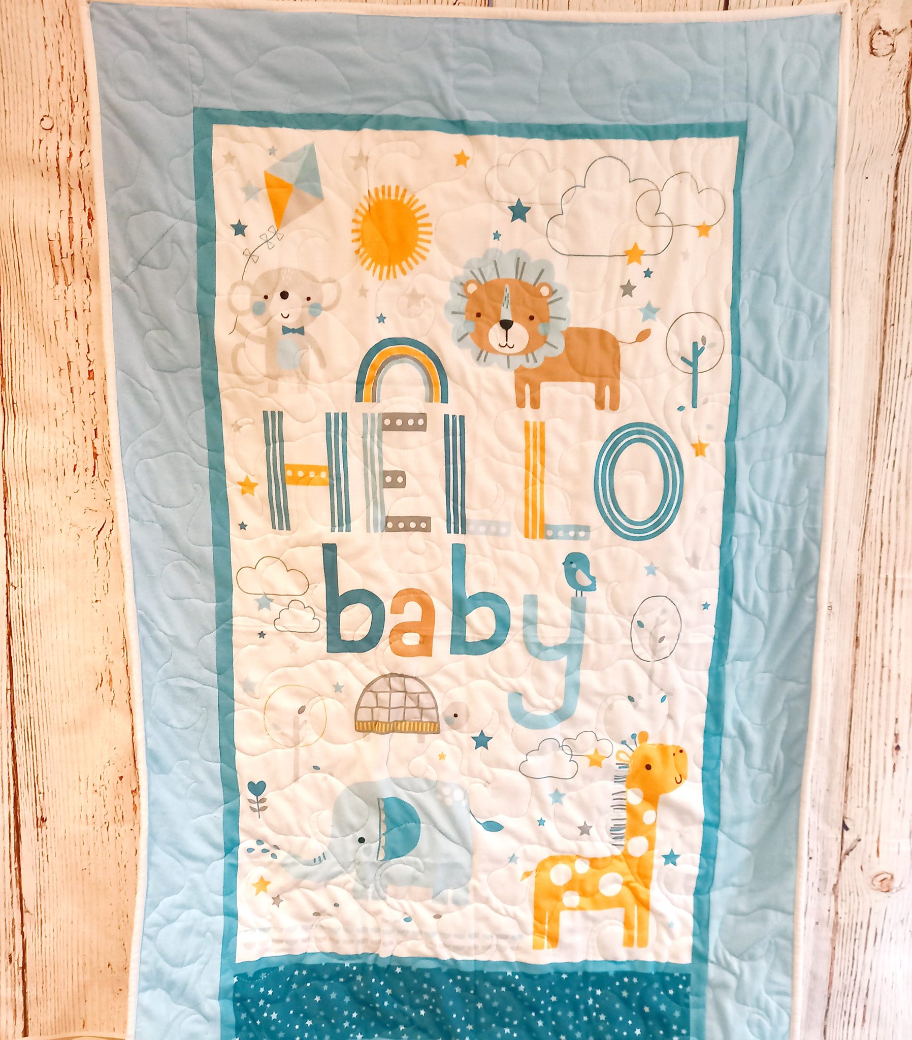Hello Baby Flannel Baby Quilt | Made In Ireland Quilts